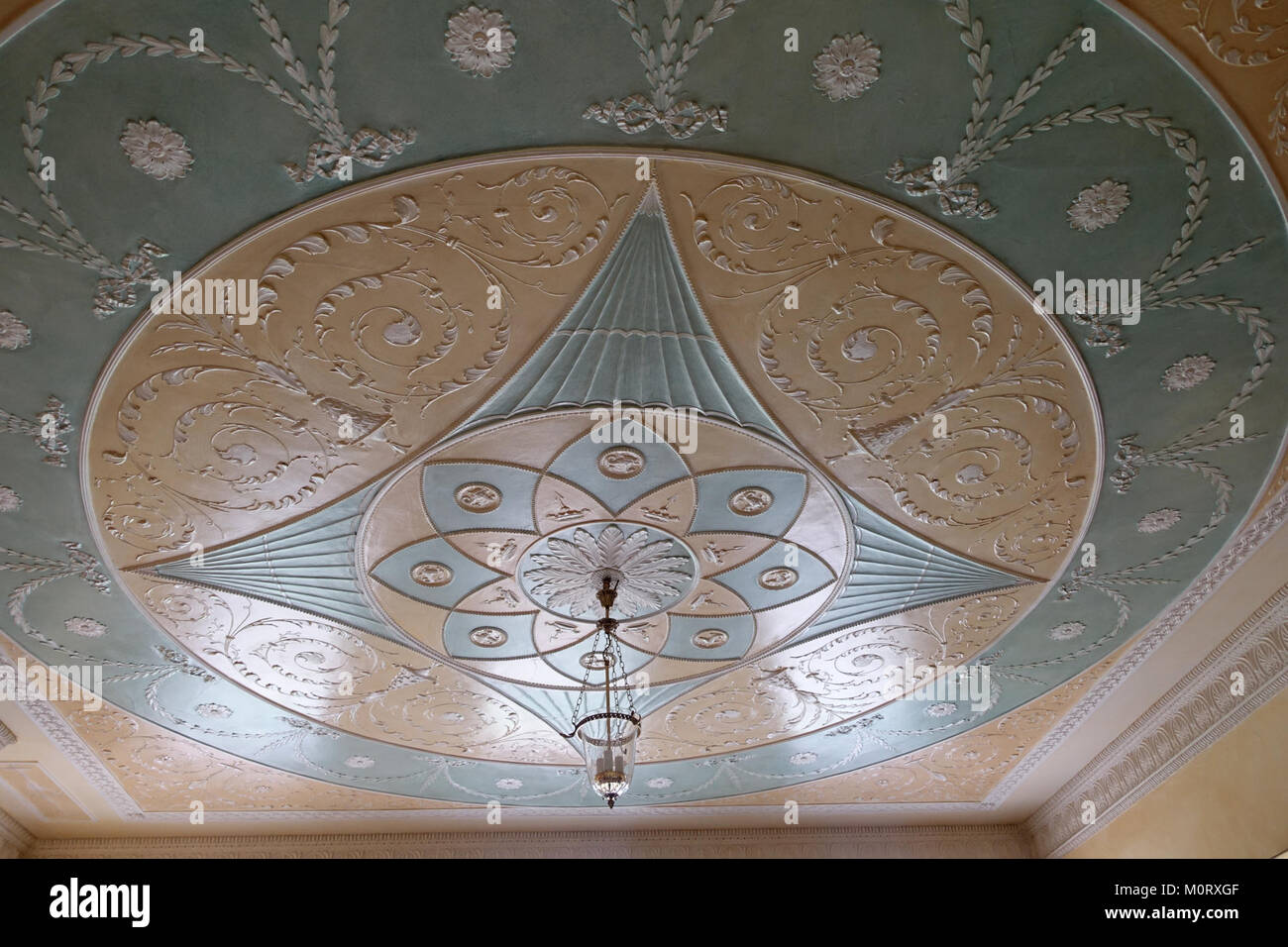 The ceiling of Shugborough Hall in Staffordshire, England, is a prime ...