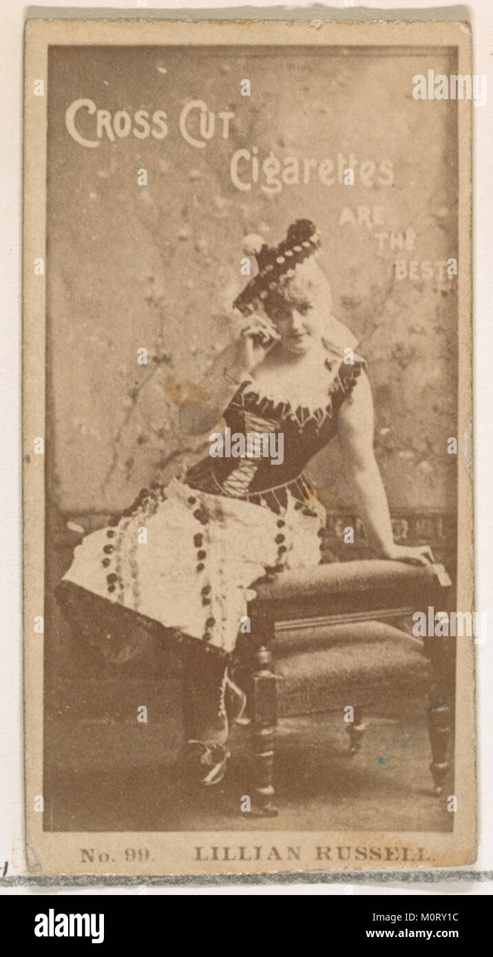 This card features Lillian Russell, a prominent actress from the late ...