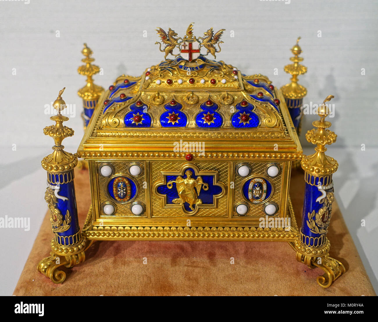 A ceremonial box created for Sir John Fox Burgoyne, made of gold and ...
