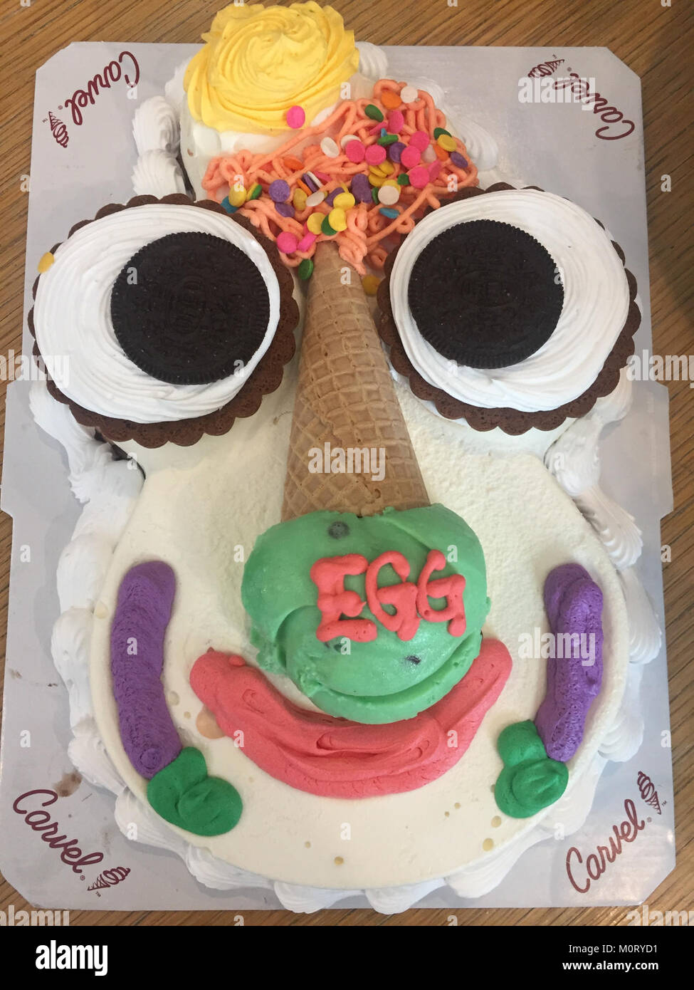 Carvel's CookiePuss is an iconic ice cream cake featuring a whimsical ...