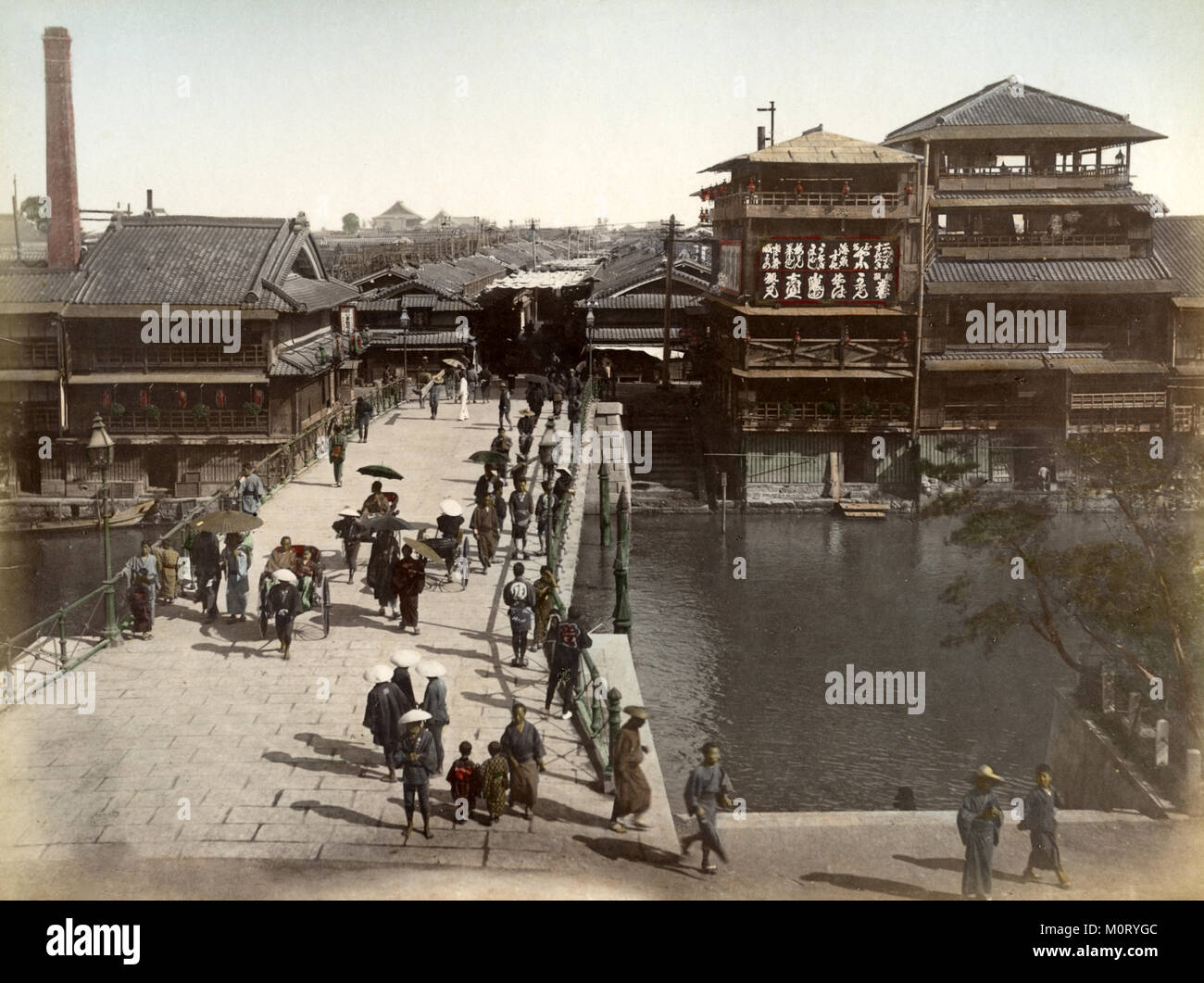 c. 1880s Japan - Yebisu-bashi Osaka Stock Photo - Alamy