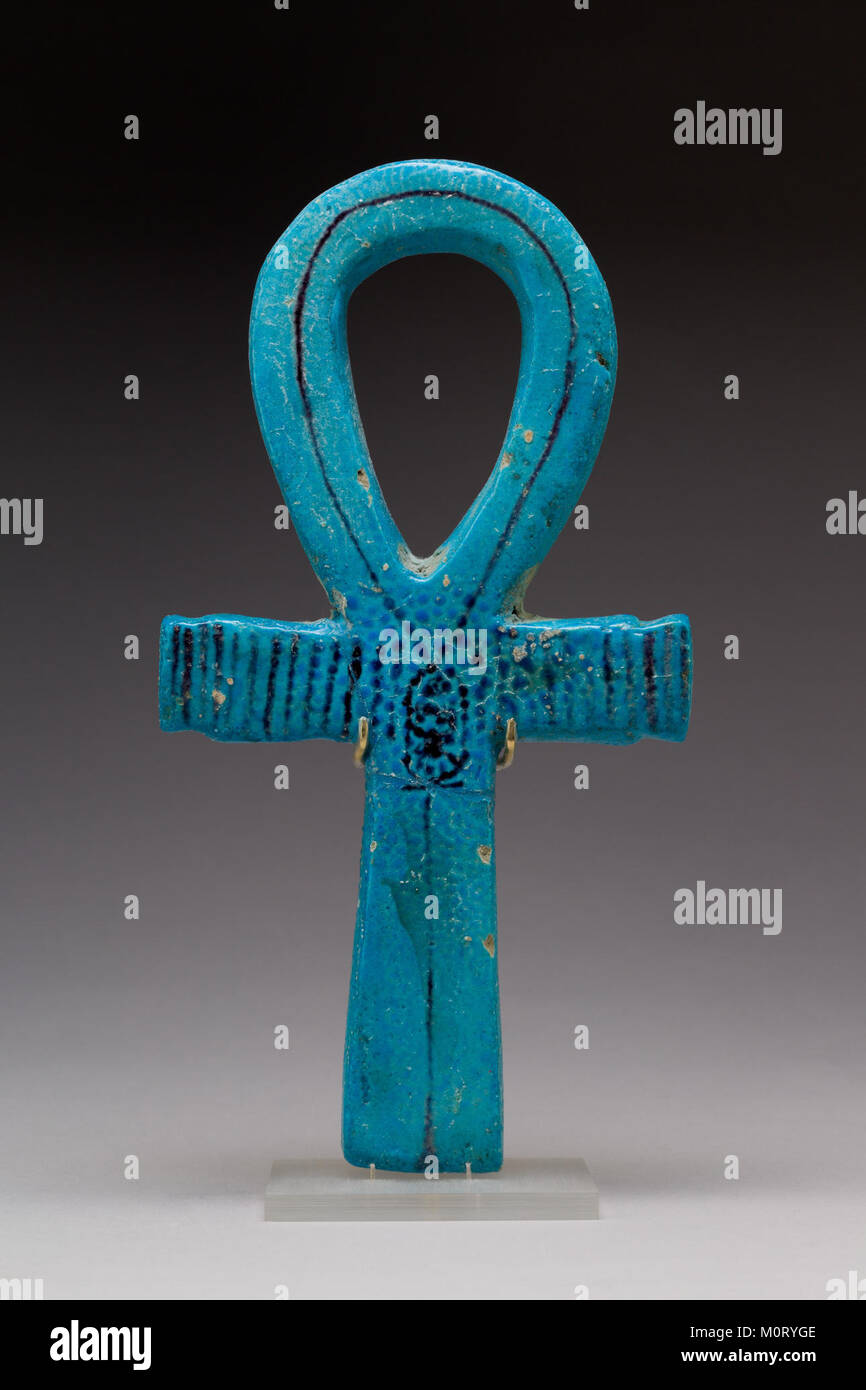 This ceremonial implement, shaped like an ankh, is an ancient Egyptian ...