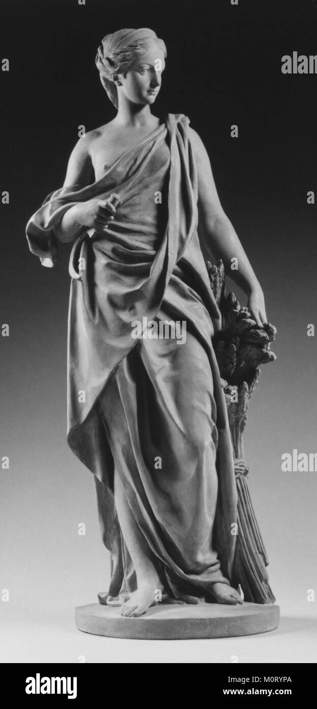 A sculpture or artwork of Ceres, the Roman goddess of agriculture, from ...