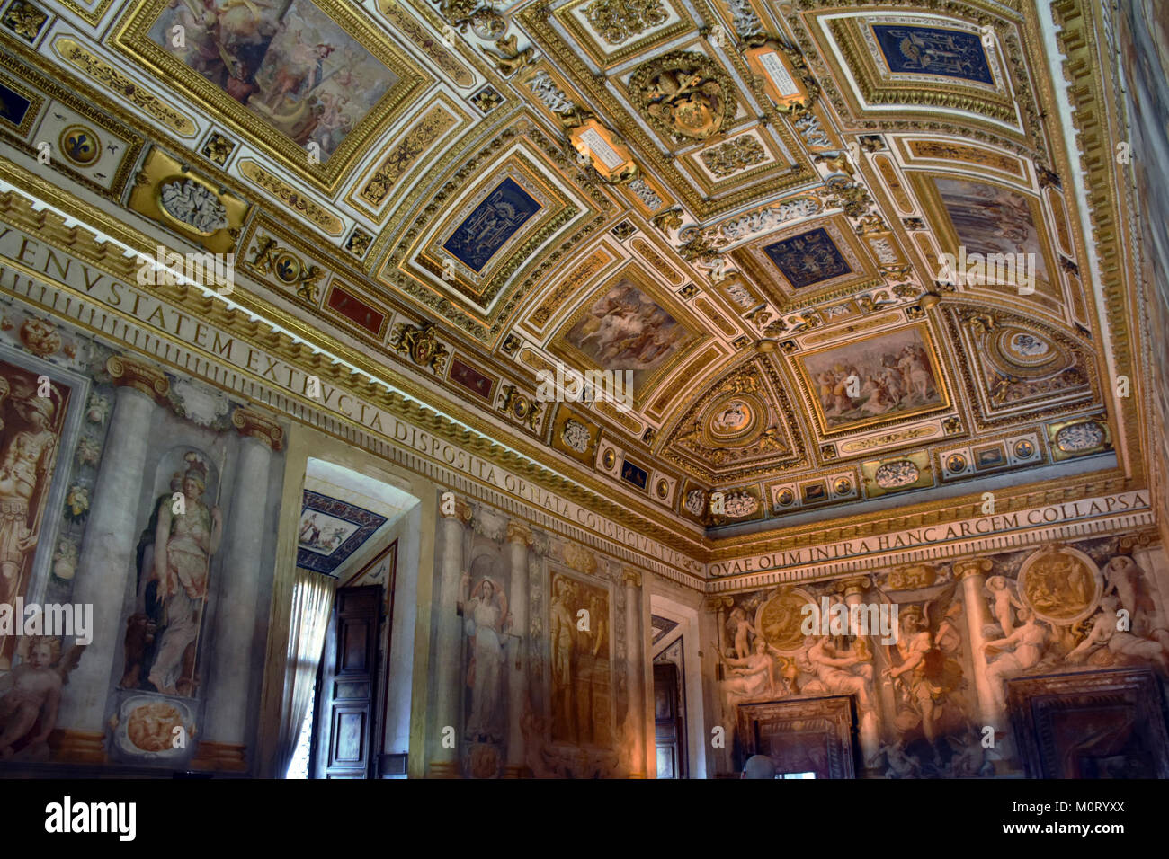 The Sala Paolina, located within Rome's Castel Sant'Angelo, is a ...