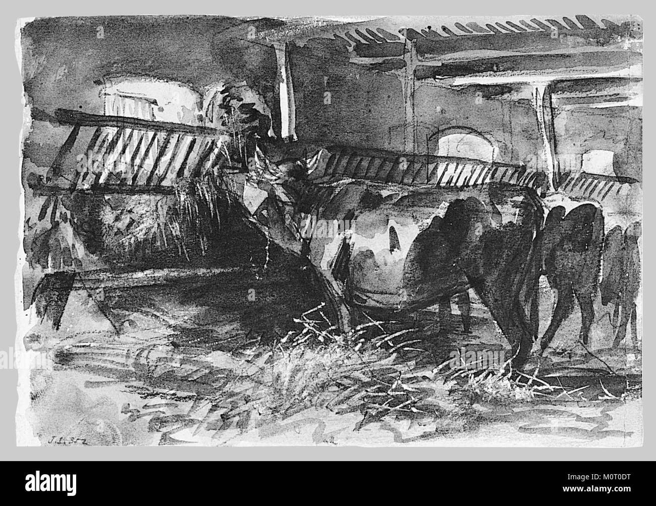 *Cattle in a Stable* is a painting depicting cattle housed in a stable ...