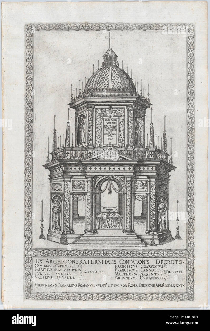 The catafalque for Cardinal Alessandro Farnese, shown in 'Libro De ...