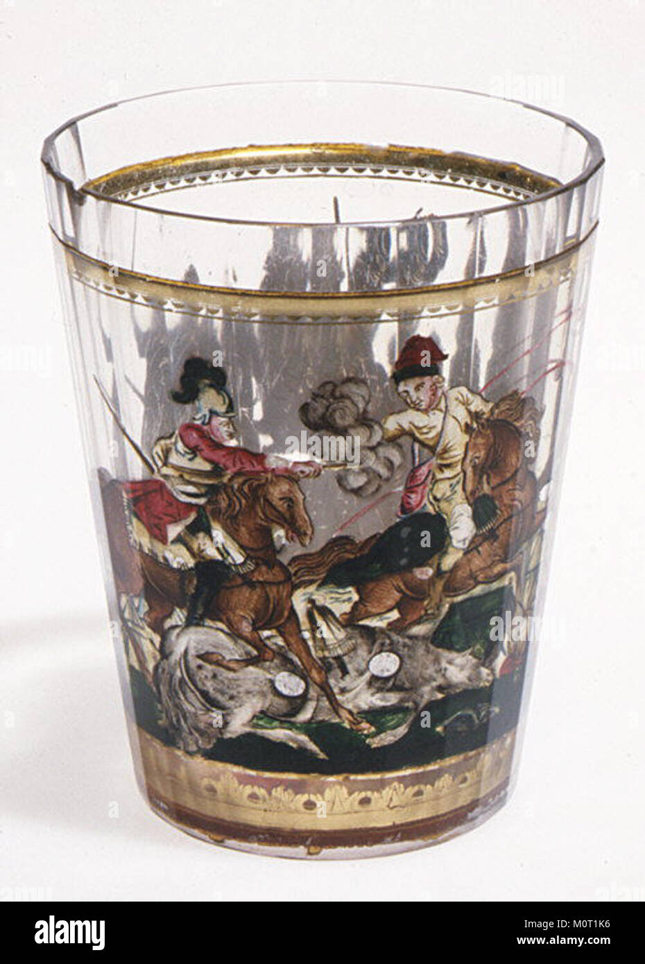 This artwork depicts cavalry in combat, showcasing mounted soldiers ...