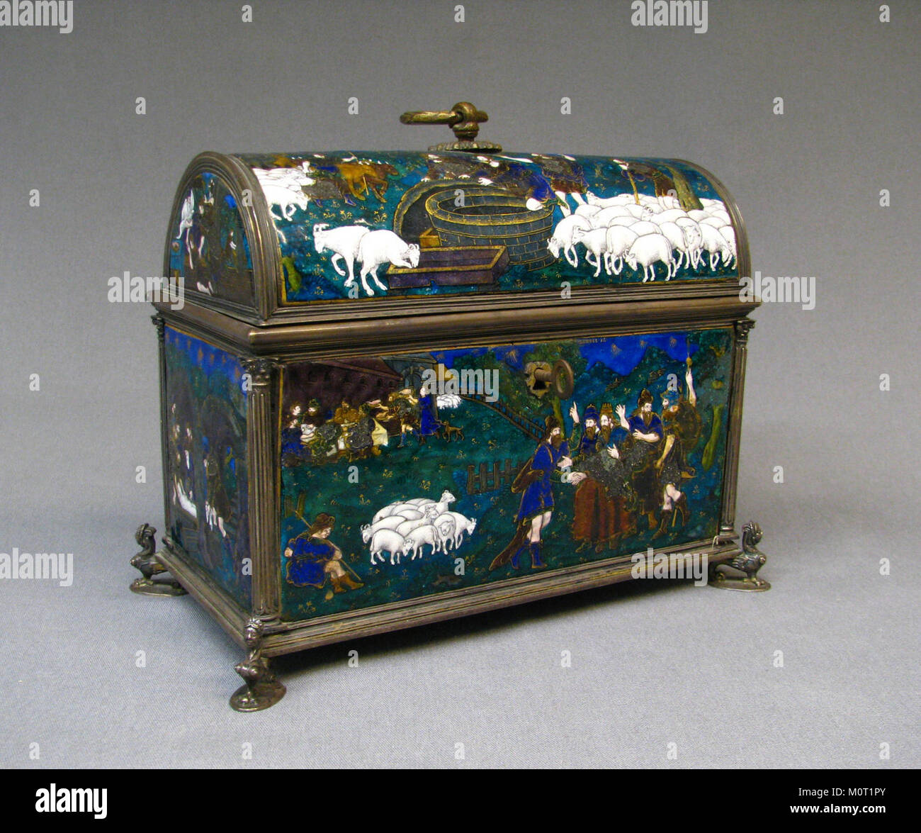 Photograph of a casket depicting scenes from the Book of Genesis, part ...