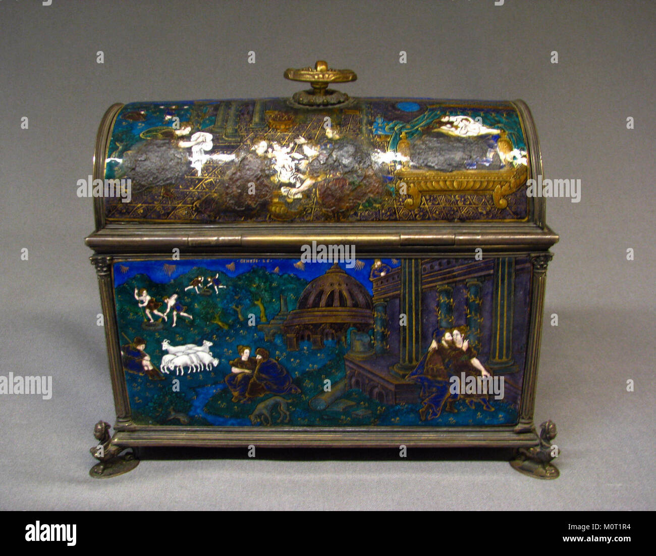 This casket, dated to the early medieval period, features scenes from ...