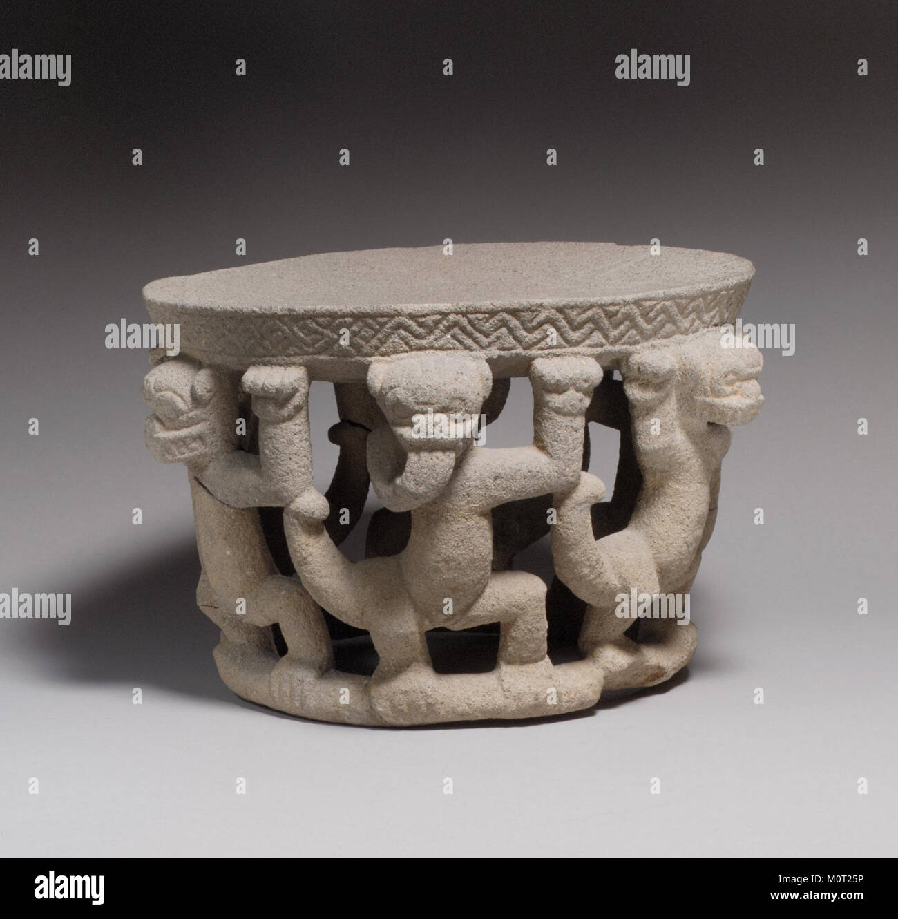 The ceremonial metate, displayed at the Metropolitan Museum of Art, is ...