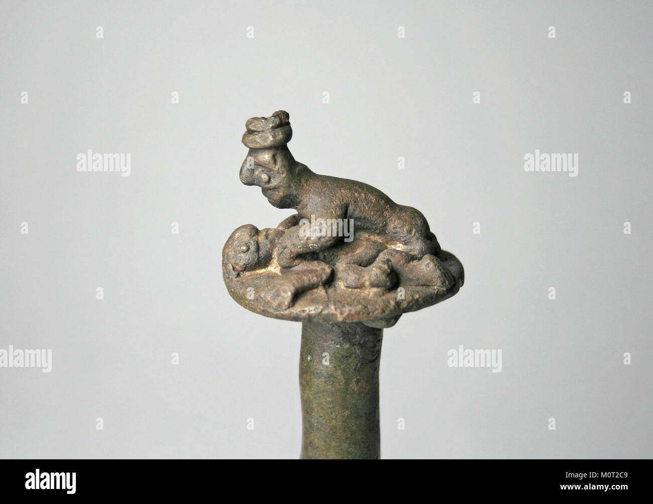 A ceremonial Tumi knife from ancient Peru, featuring a curved blade and ...