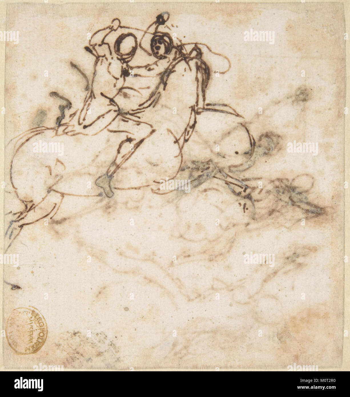 'Cavalry Charge' is a drawing attributed to Italian artist Francesco ...