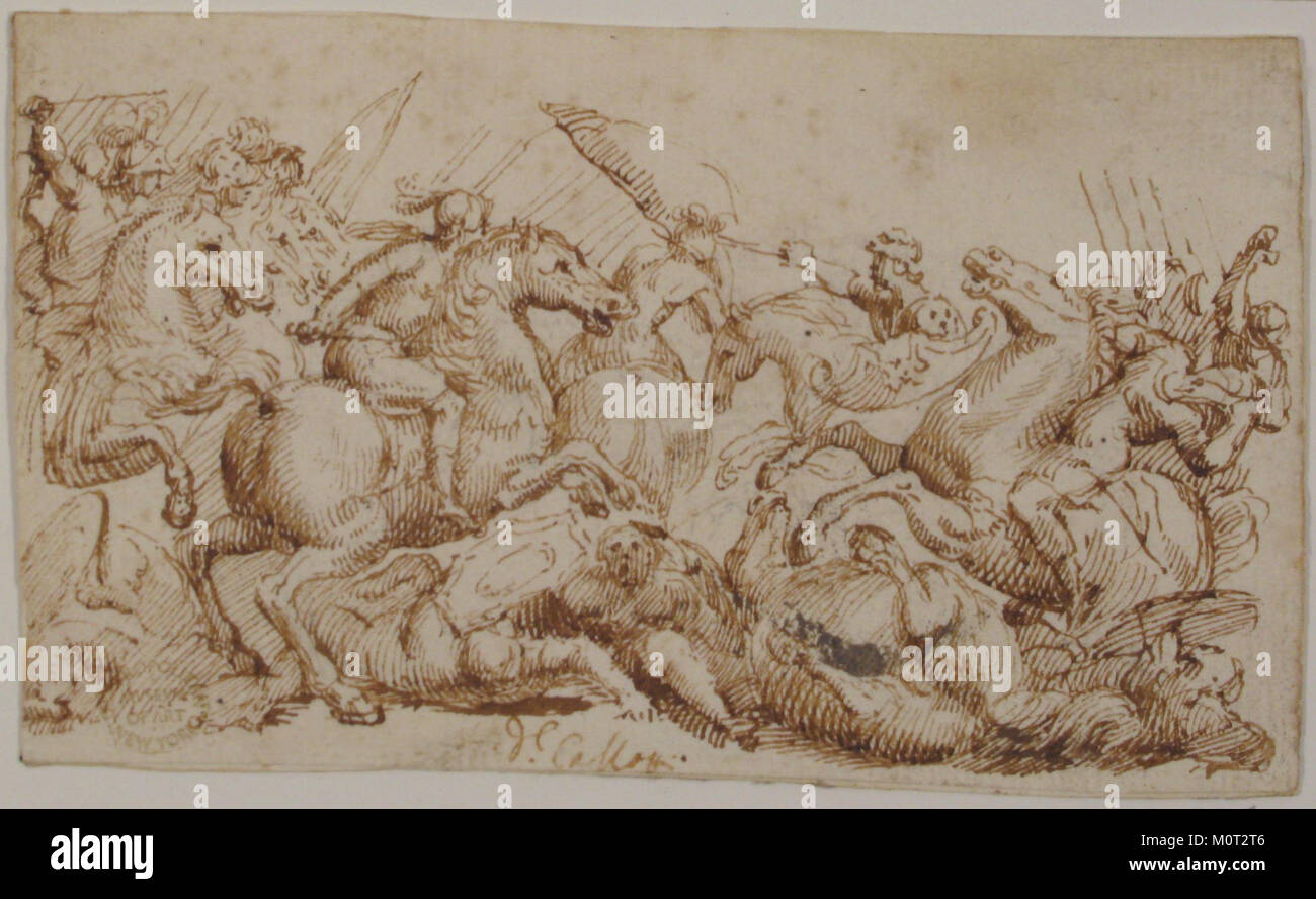 The painting titled 'Cavalry Engagement' (MET 80.3.535) depicts a ...