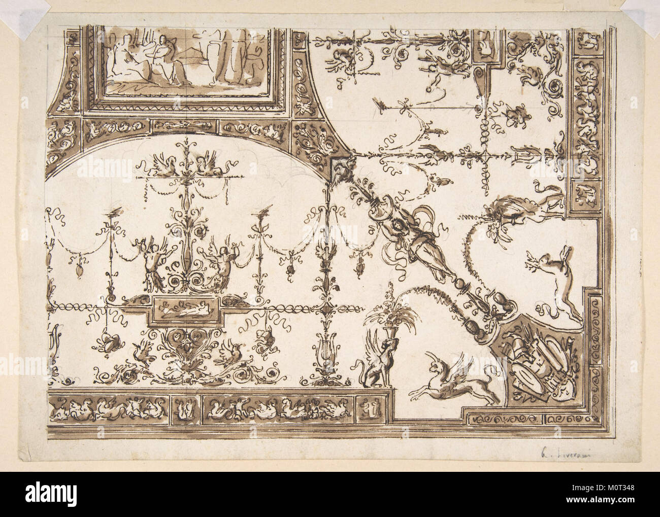 Ceiling Design with Grotesques is a decorative element in art, held in ...