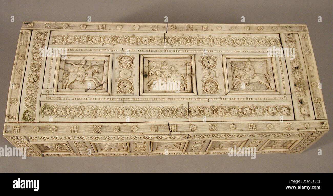 This ancient casket, featuring warriors and mythological figures, is a ...