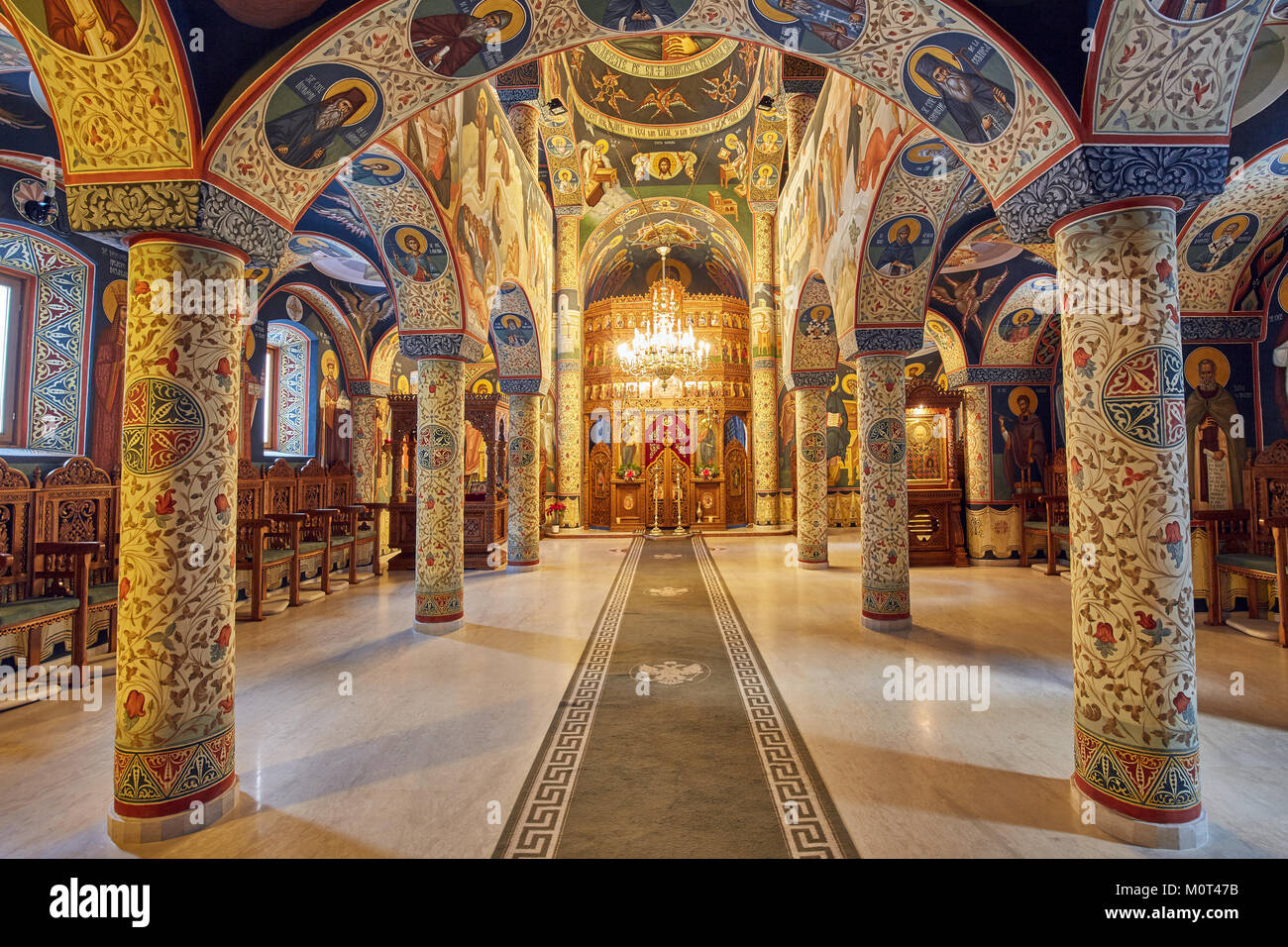 Interior of a beautifully painted Orthodox church Stock Photo - Alamy