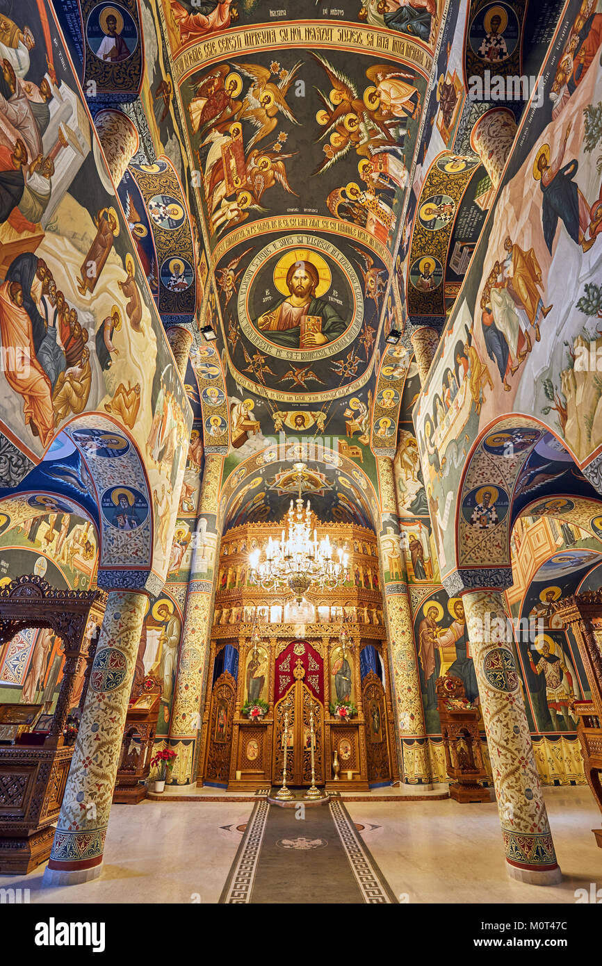 Interior of a beautifully painted Orthodox church Stock Photo - Alamy