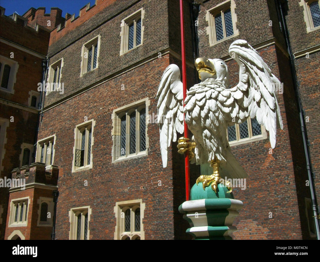 This carved popinjay, displayed in a Tudor garden, is a notable piece ...