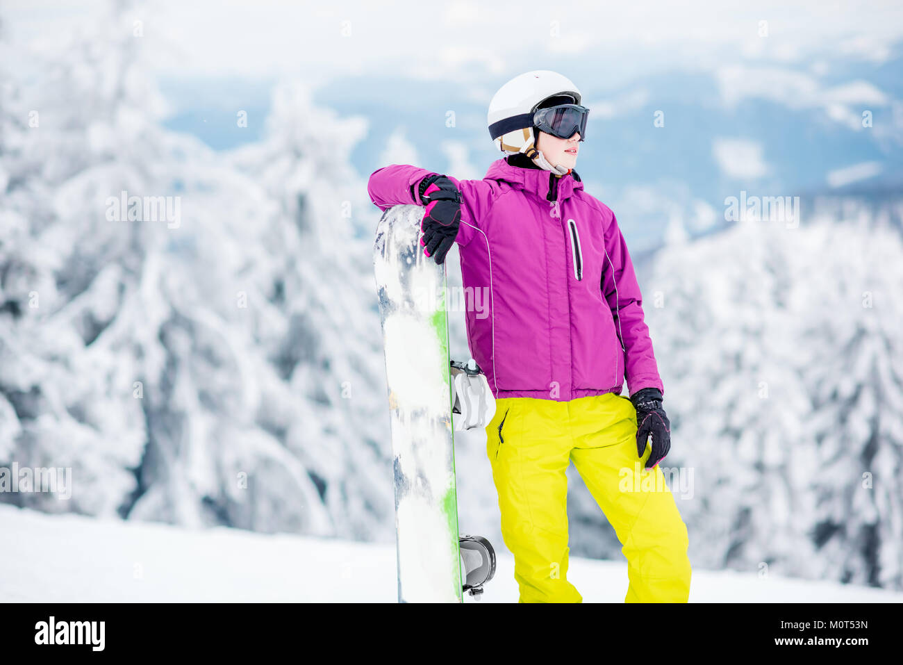 Snowboarder portrait outdoors Stock Photo - Alamy