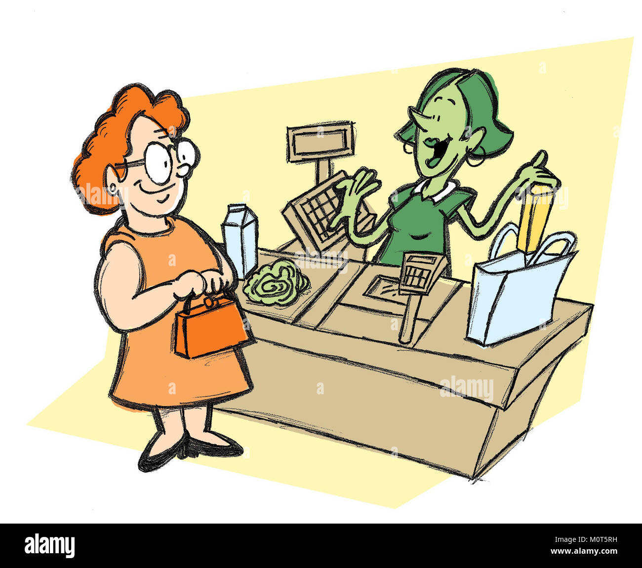 Cashier in a store Cut Out Stock Images & Pictures - Alamy