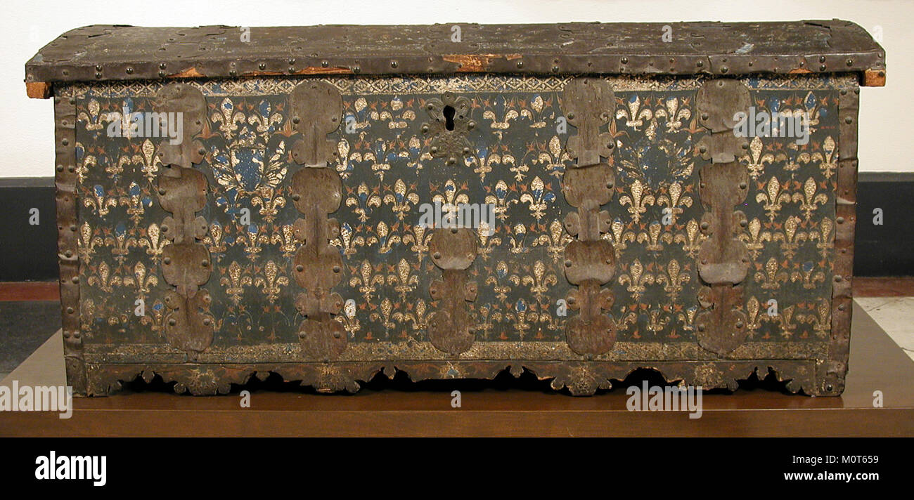 A Cassone chest with a Fleur-de-Lis pattern, part of the Metropolitan ...