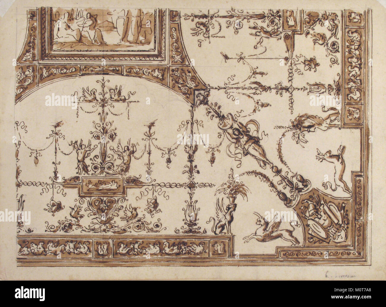 A ceiling design featuring grotesque figures, part of the Metropolitan ...