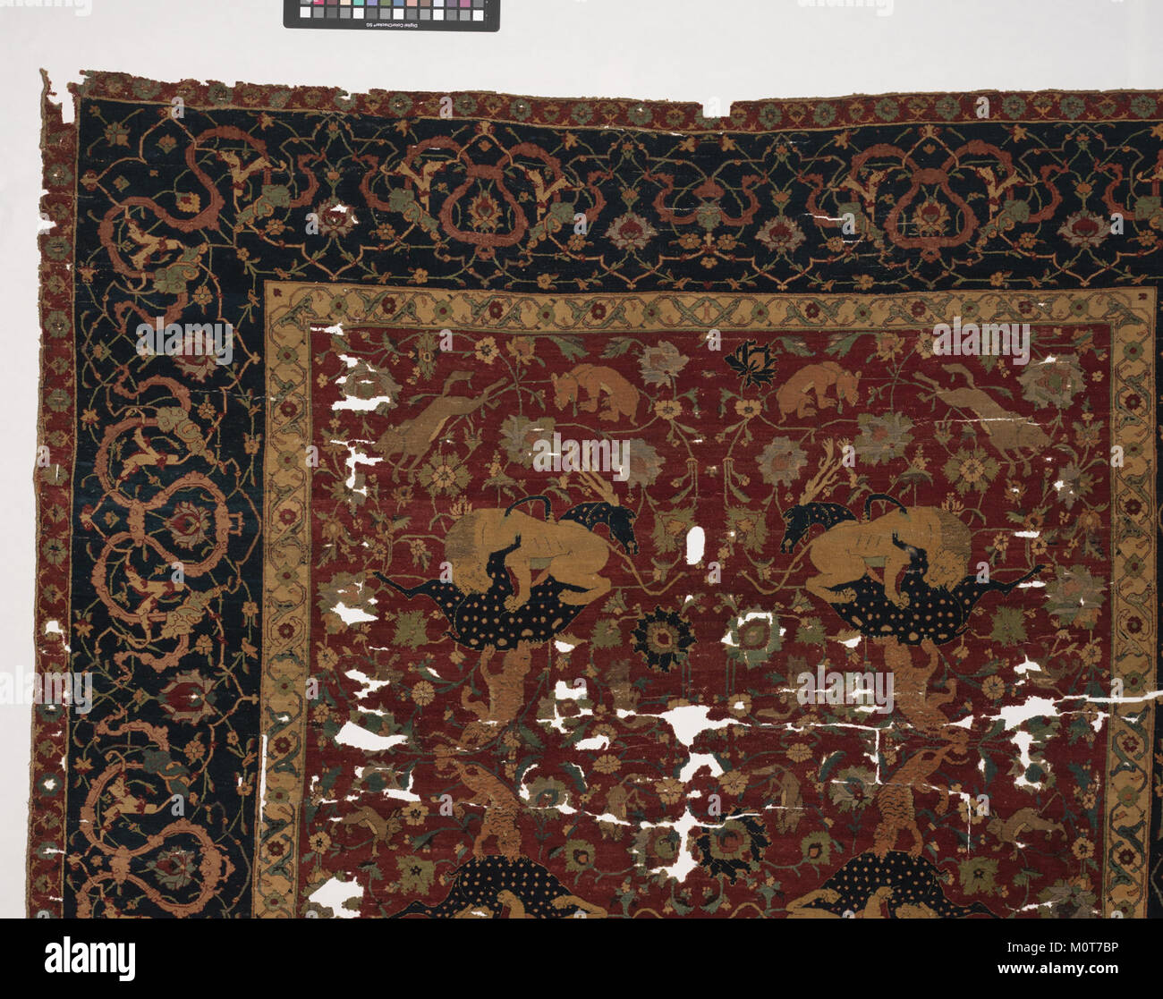 A 16th-century Persian carpet from the Safavid period, featuring ...