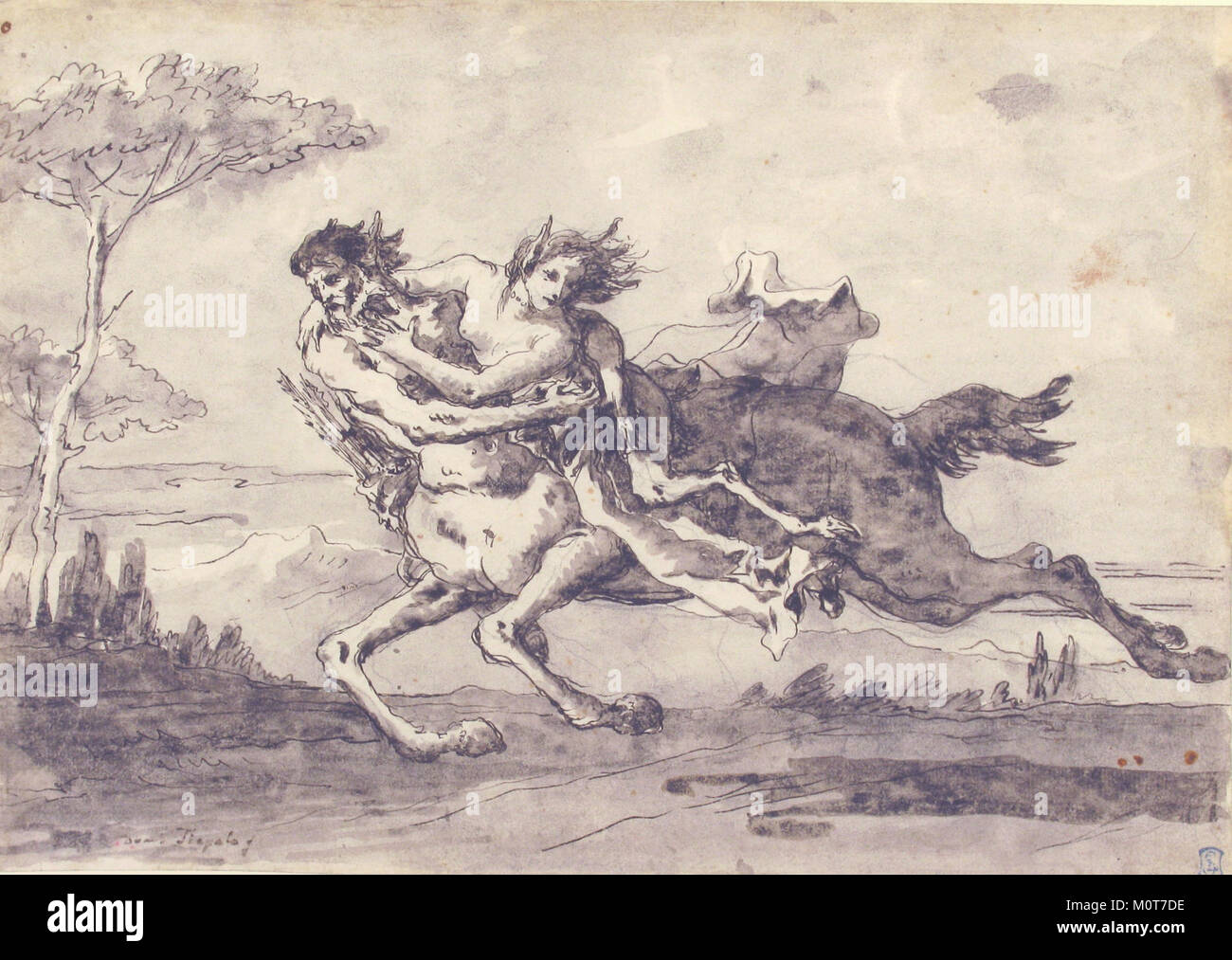 Centaur Abducting a Satyress, an ancient Greek sculpture, is housed in ...