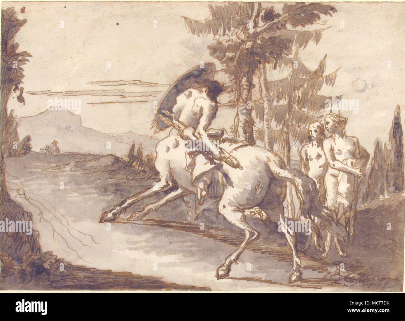 The sculpture *Centaur with Shield and Two Satyresses* is part of the ...