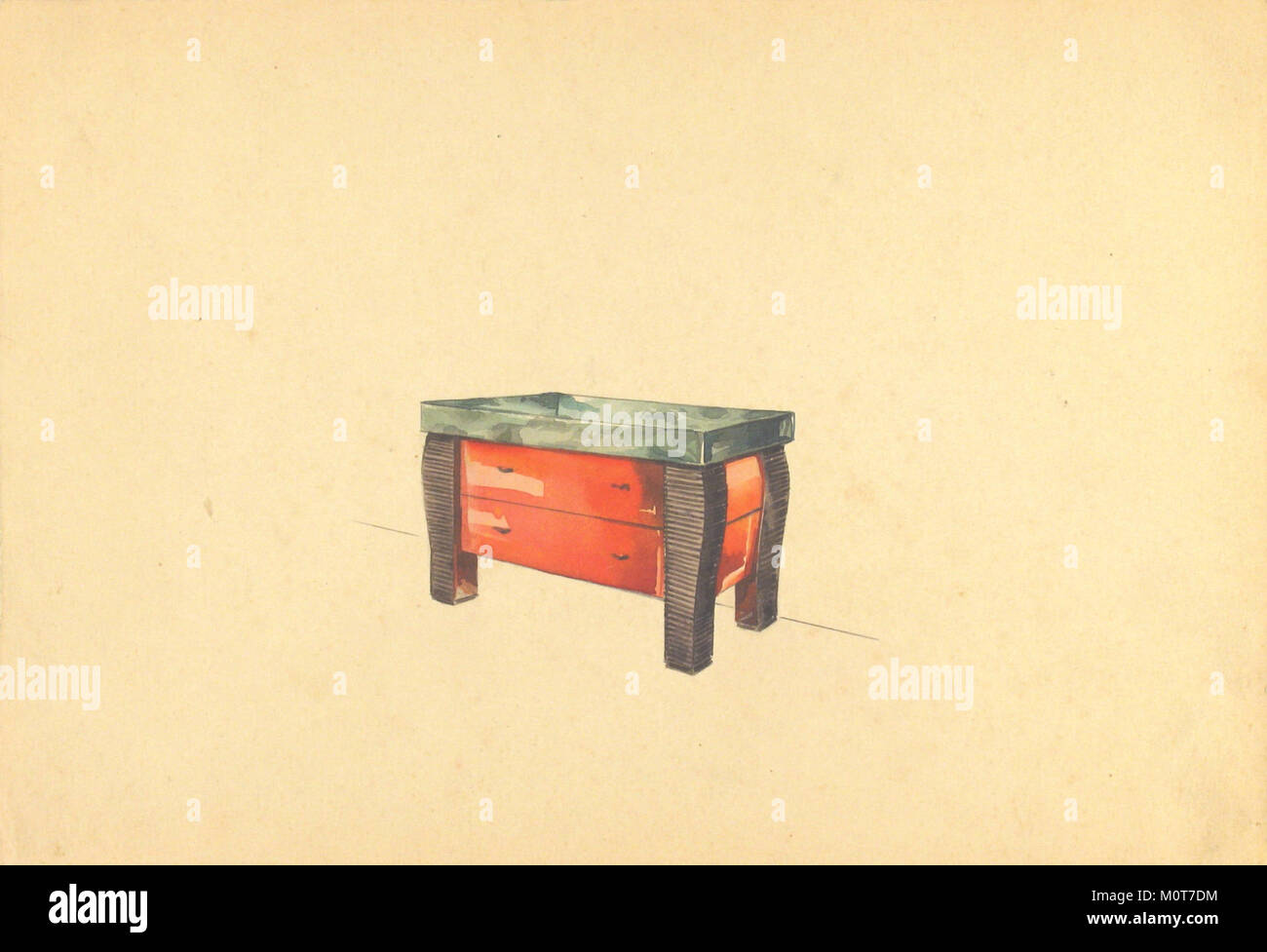 This object, a red lacquer cabinet, is a detailed example of East Asian ...