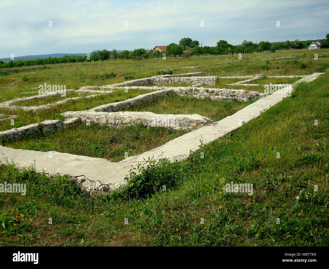 An archaeological site in Romania, Castrul Potaissa, showcasing the ...