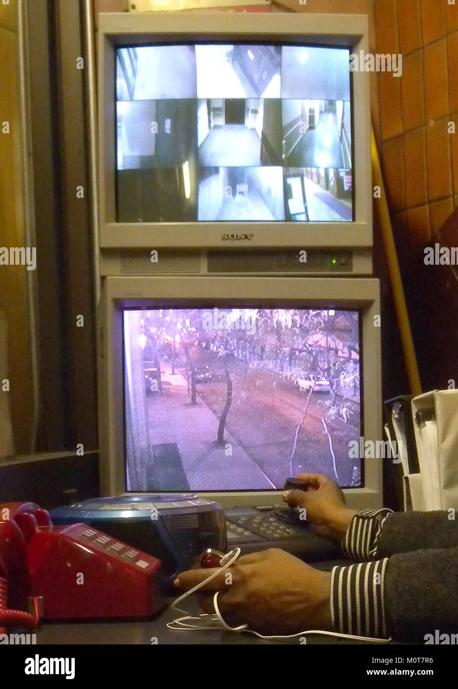 This image shows a CCTV joystick, which is used for controlling and ...