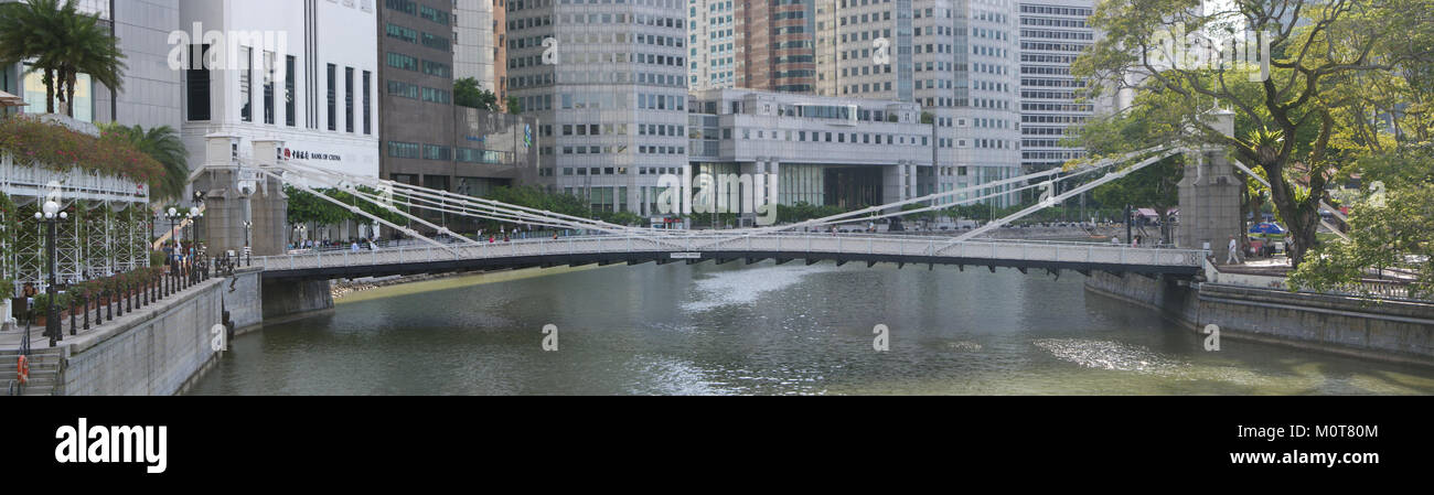 The Cavenagh Bridge in Singapore is a historical suspension bridge that ...