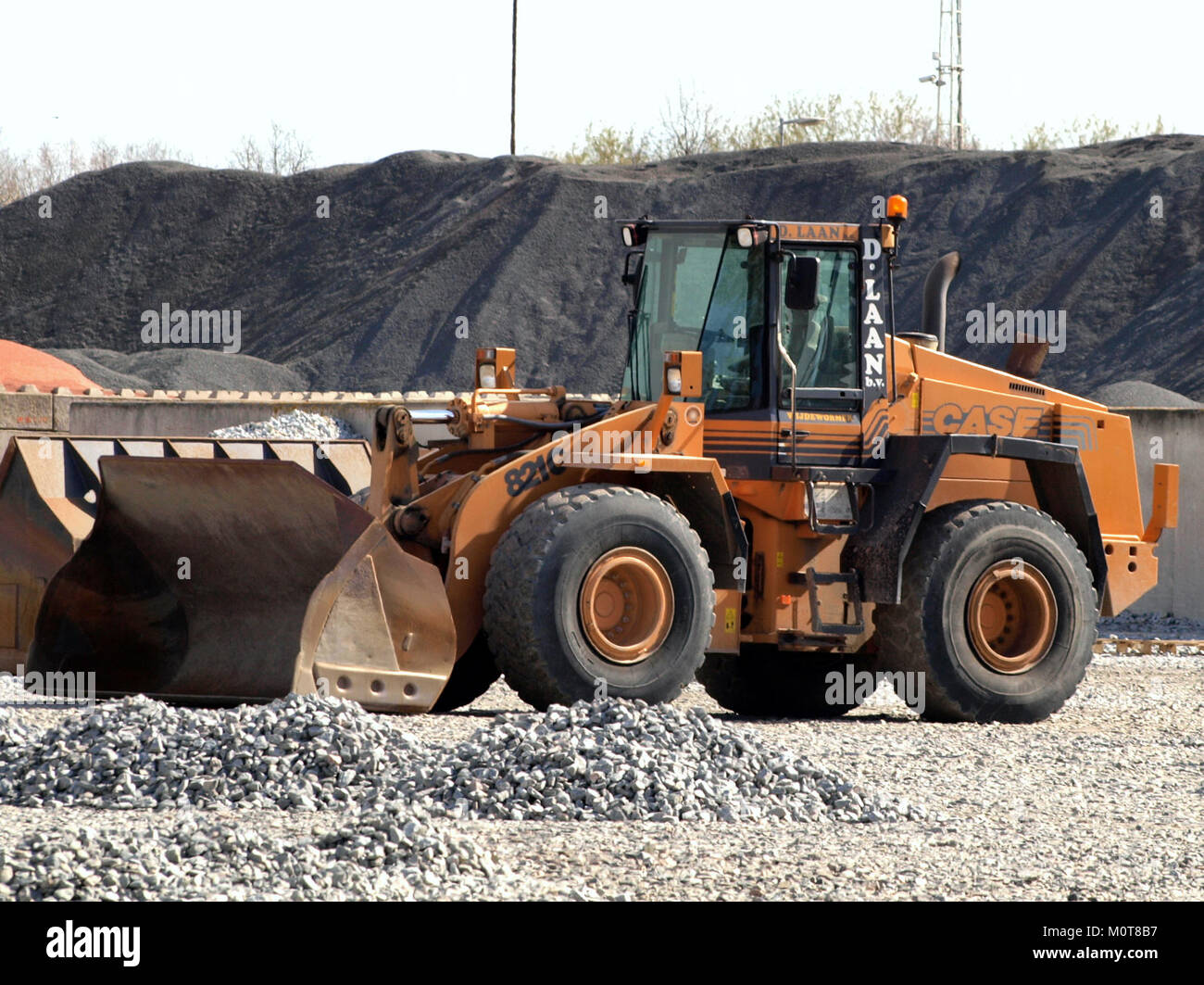 A photo of a Case 821C wheel loader, a heavy construction vehicle used ...
