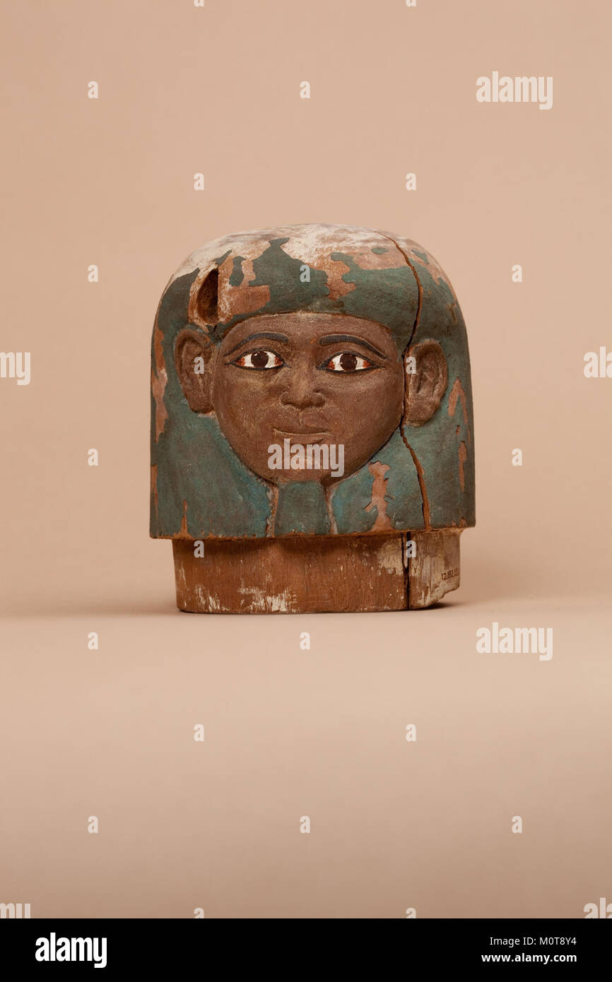 The Canopic jar lids of Ukhhotep, an ancient Egyptian artifact, are ...