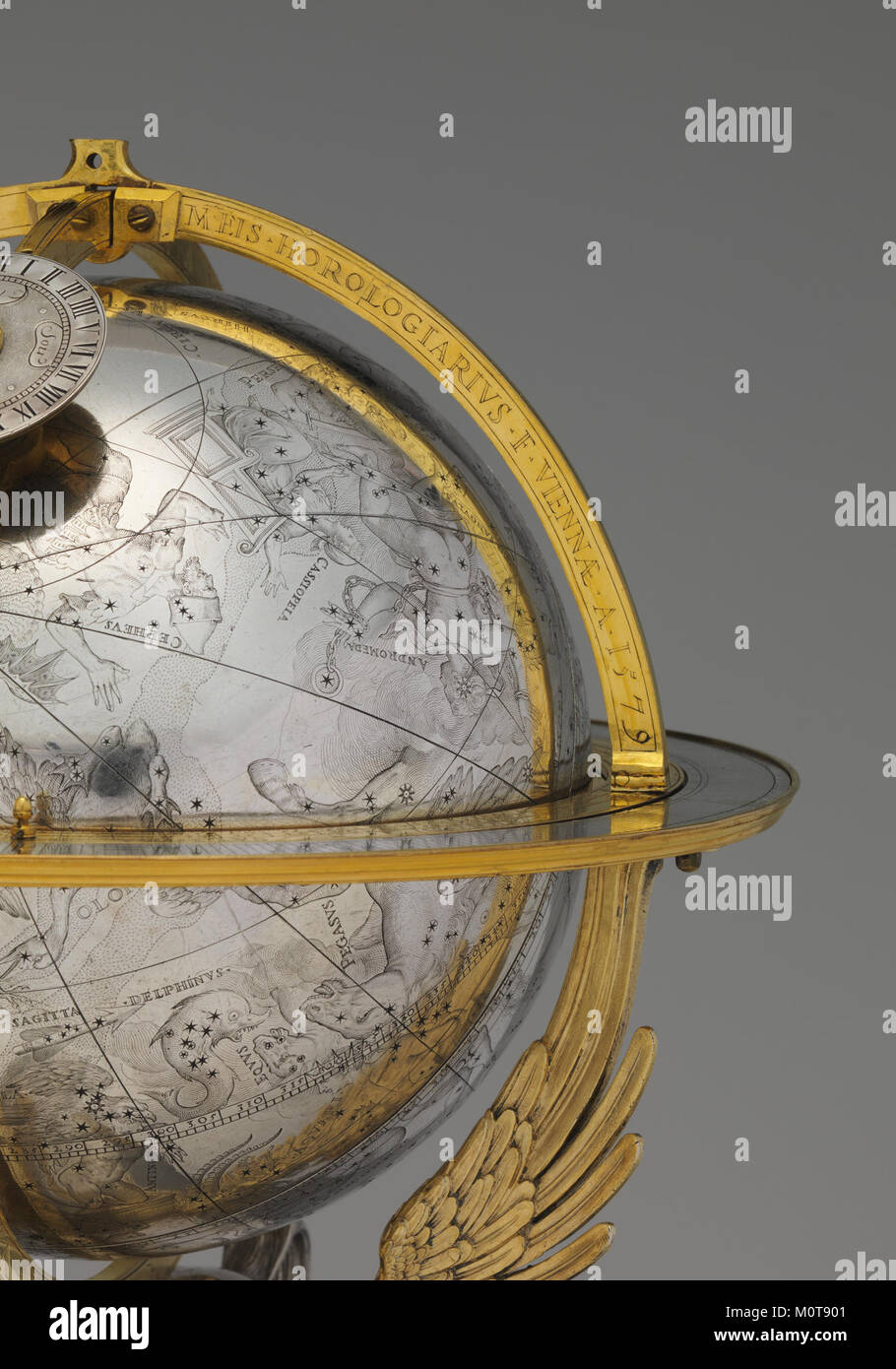 A celestial globe featuring intricate clockwork mechanisms, part of the ...