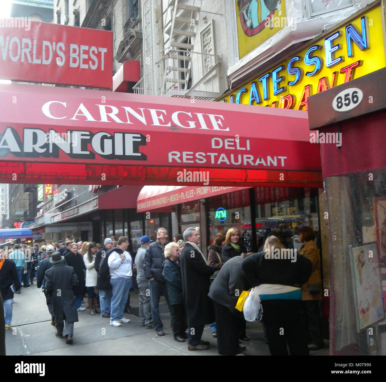 The 'Carnegie Deli lineup' refers to the iconic deli in New York, known ...
