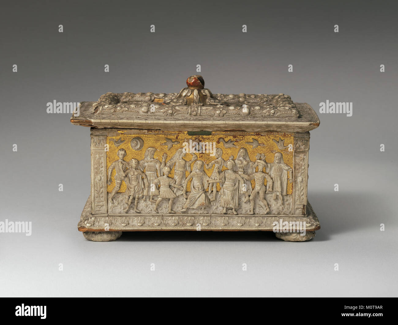 A decorative casket (cassetta), an artifact displayed in the MET ...