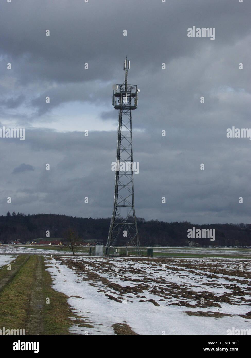 A modern cell phone base station, showcasing the technological ...