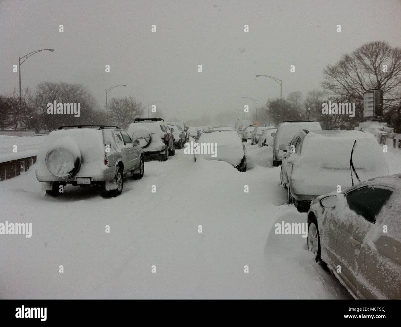 On February 2, 2011, cars were stranded along Lake Shore Drive in ...