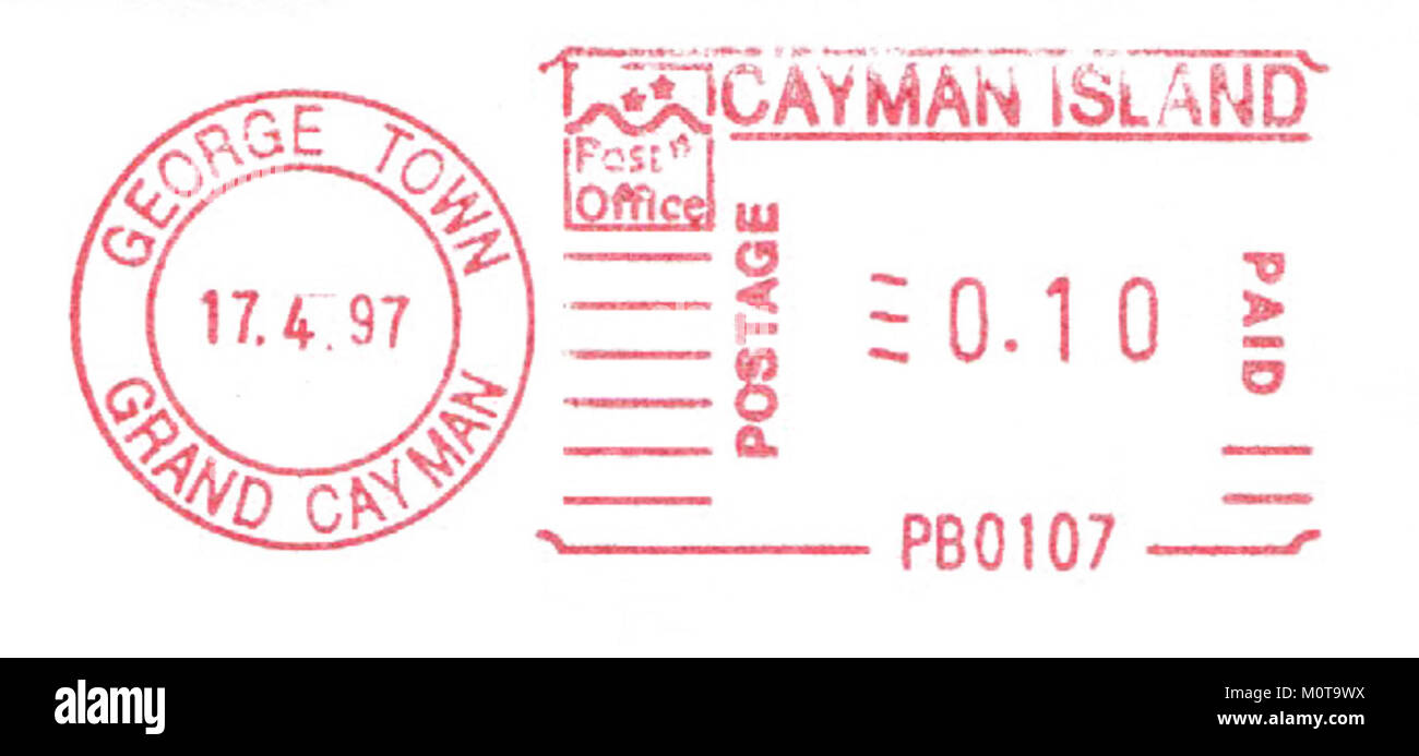 The Cayman Islands Stamp, type 7point, is a specific design used in ...