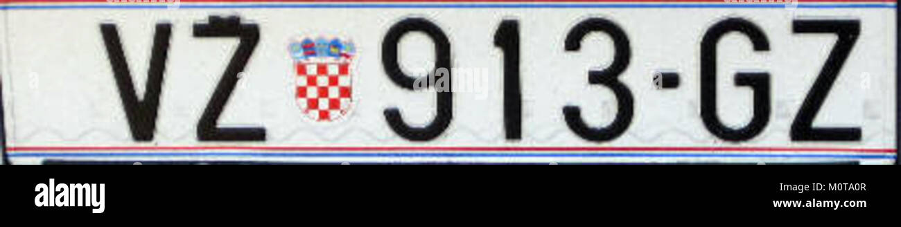 The car plate from Varazdin refers to the distinctive vehicle ...