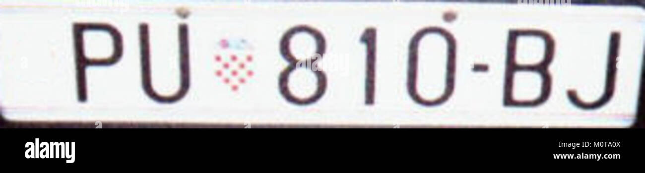 The car plate from Pula, Croatia, showcases a unique license plate ...