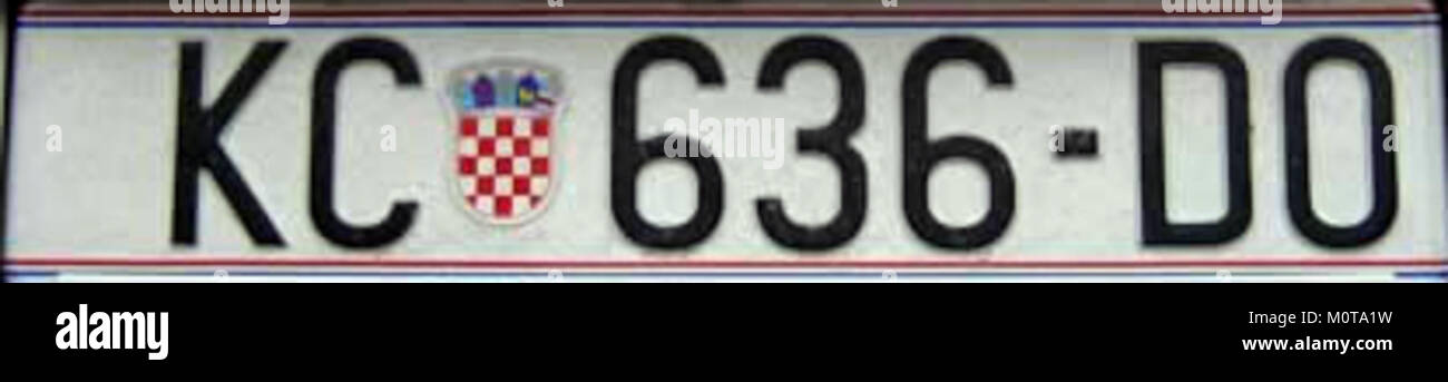 'Car-plate Koprivnica' refers to a vehicle registration plate from Koprivnica, a city in Croatia ...