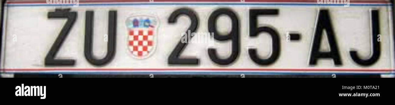 This is a vehicle registration plate from Zupanja, a town in Croatia ...