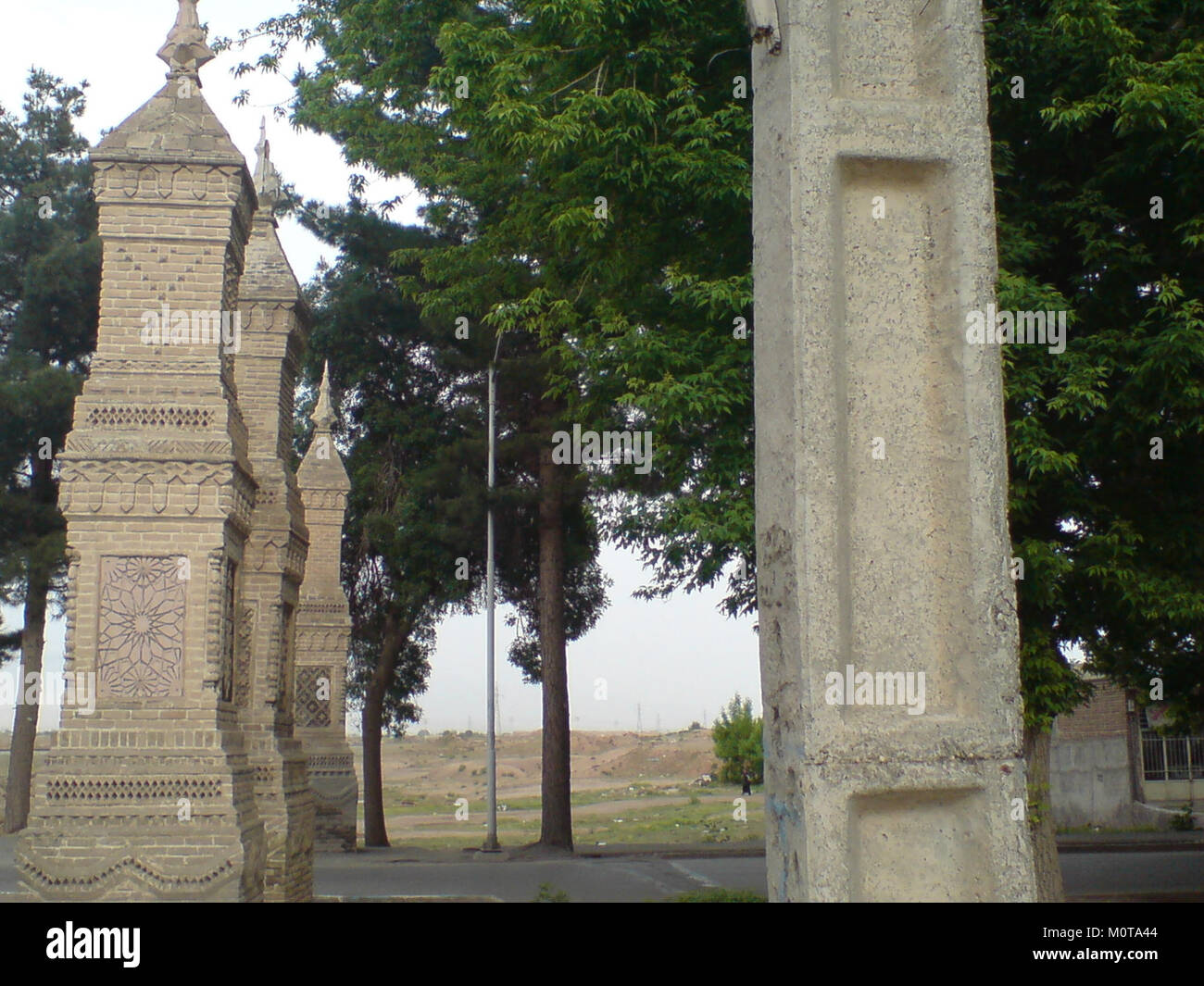 Carved brick columns from the gates of Nishapur, an ancient city in ...