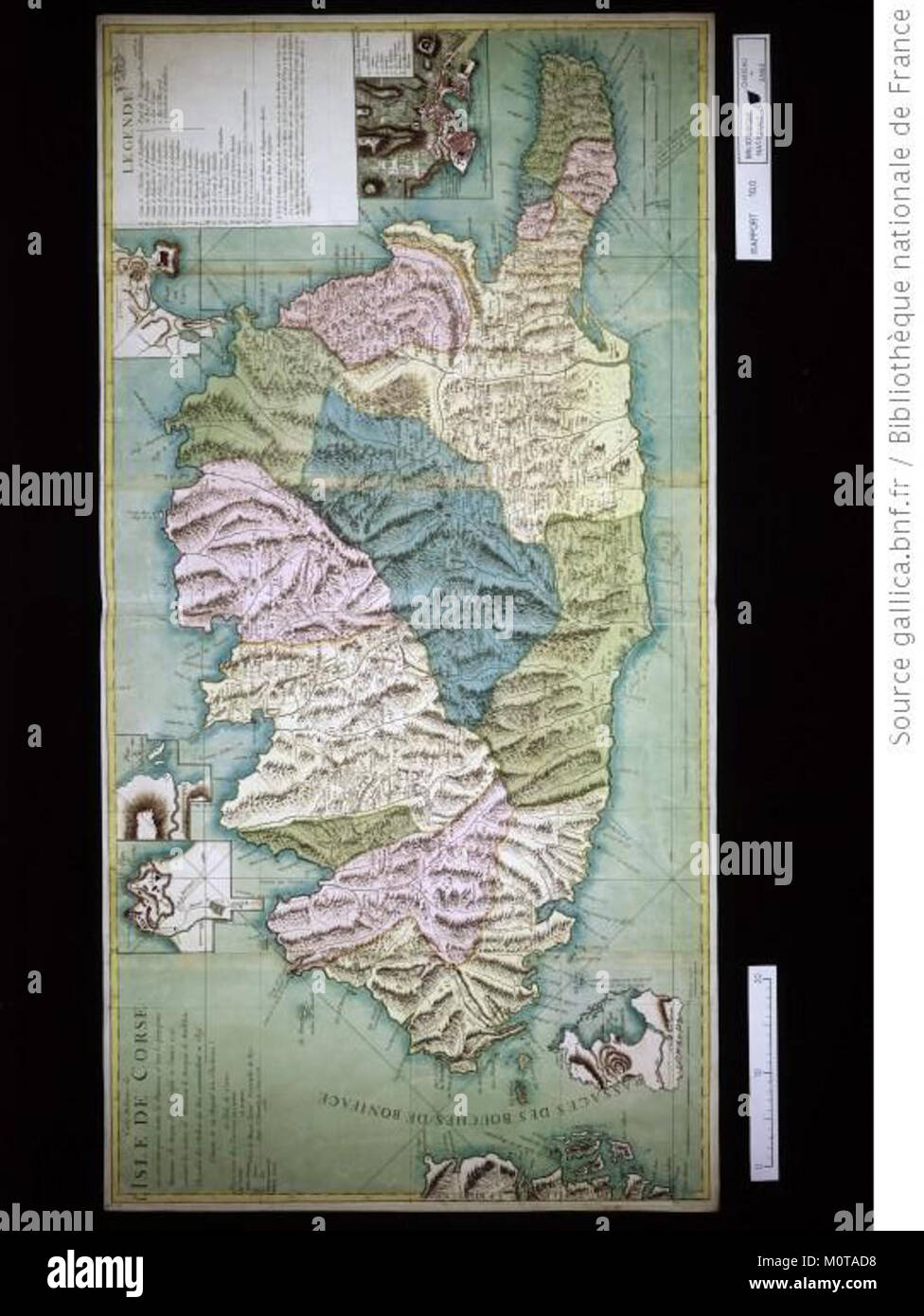 The 1768 military map of Corsica is a historical cartographic document ...