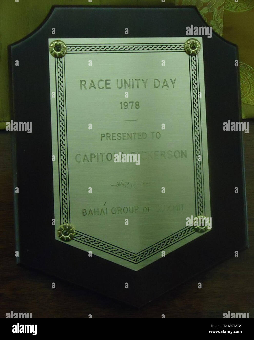 Capitola Dickerson memorial 9 Race Unity Day plaque Stock Photo - Alamy