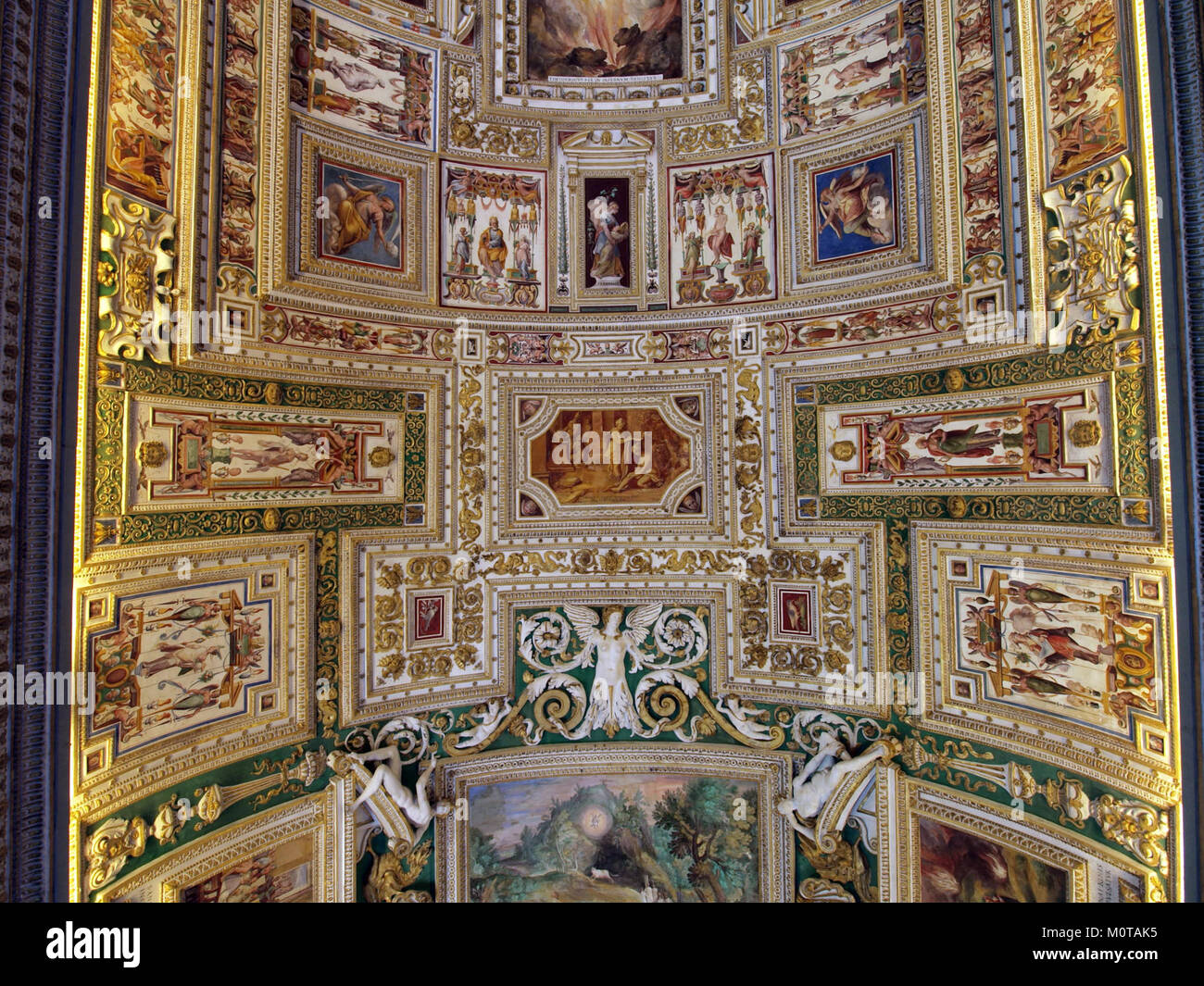 A ceiling photograph showing ancient Latin inscriptions, *LAVARITVR ...