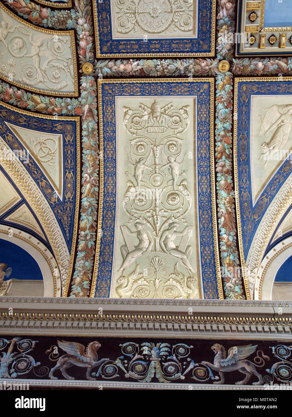A photo depicting a ceiling, showcasing the architectural features and ...